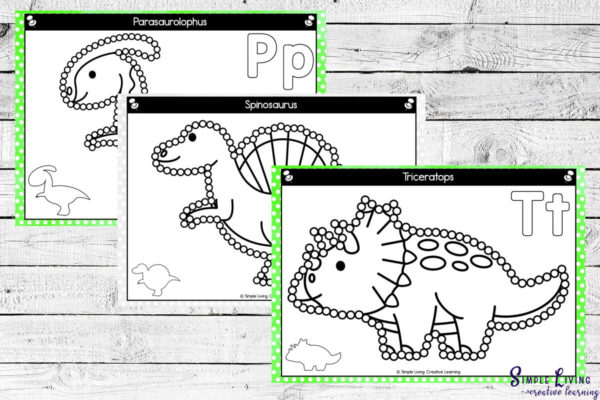 Dinosaur Q-Tip Mats - Simple Living. Creative Learning