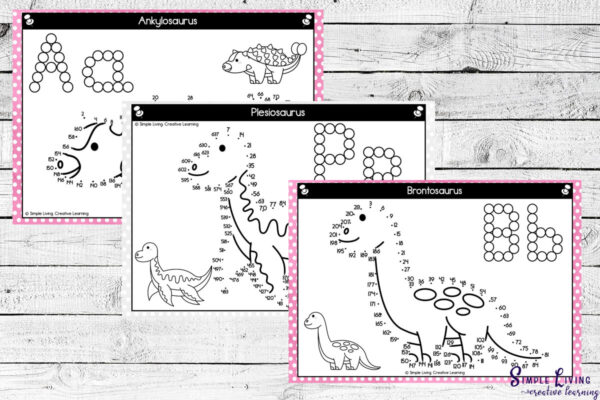 Dinosaur Dot-to-Dot Skip Counting Mats - Simple Living. Creative Learning