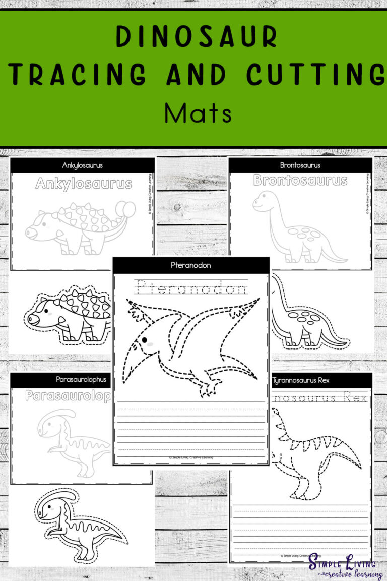 Dinosaur Cutting and Tracing Printables - Simple Living. Creative Learning
