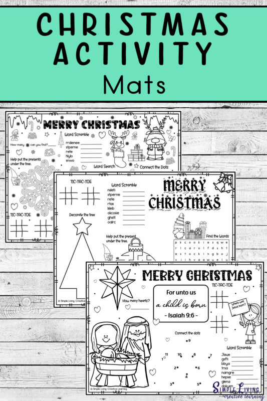 Christmas Activity Mats - Simple Living. Creative Learning