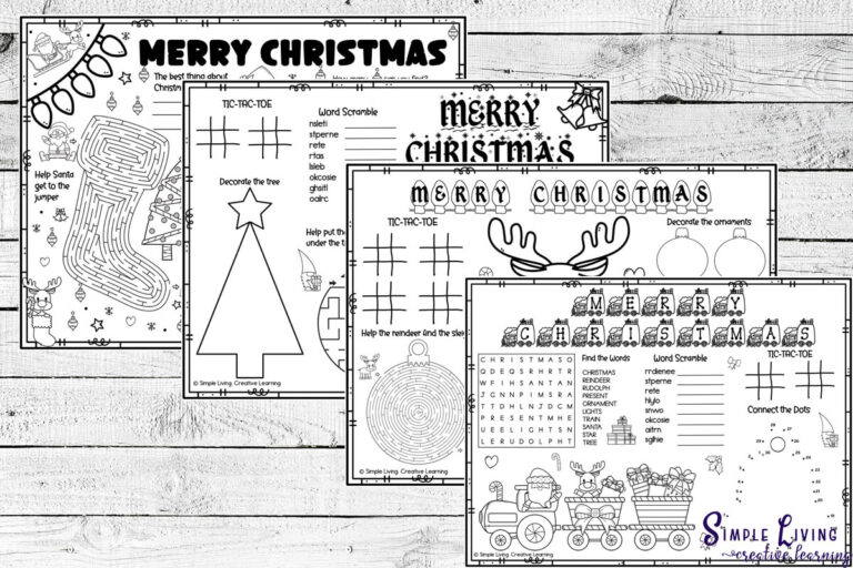 Christmas Activity Mats - Simple Living. Creative Learning