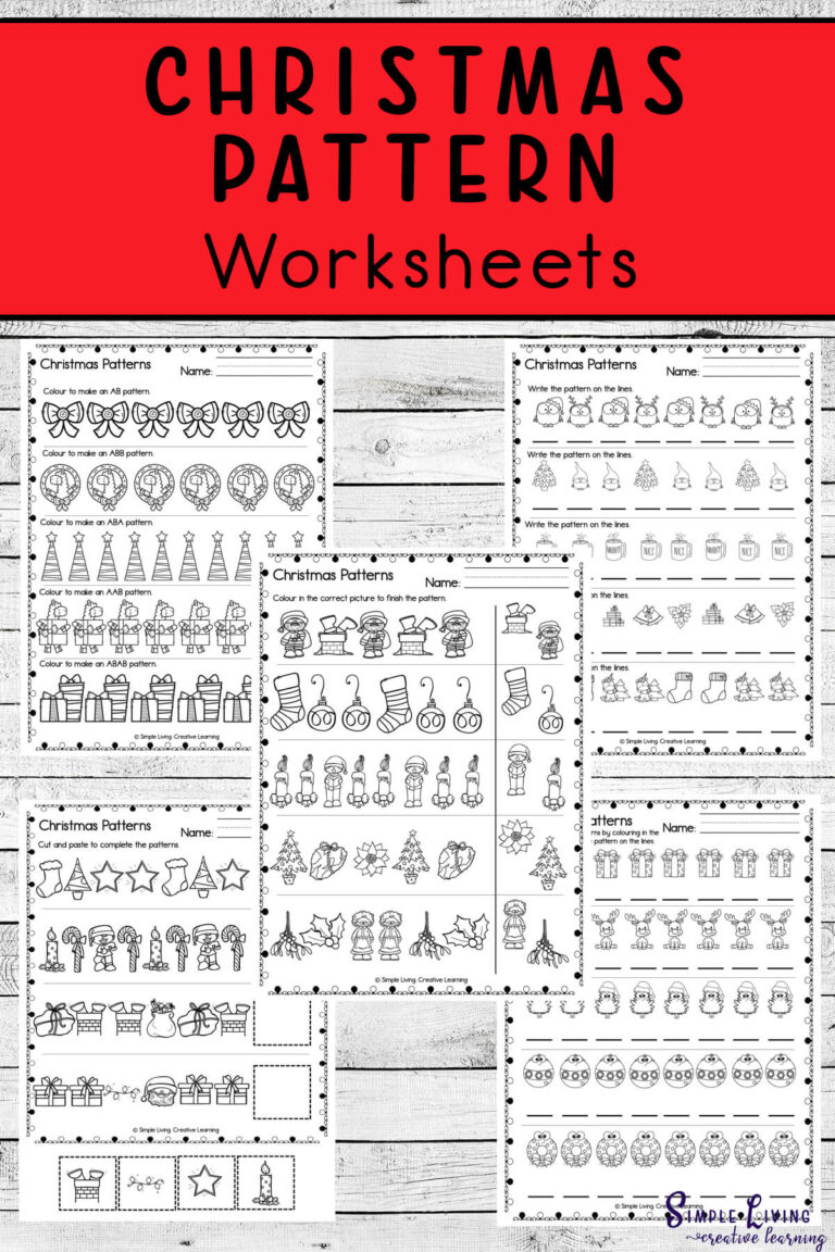 Christmas Pattern Worksheets - Simple Living. Creative Learning