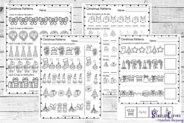 Christmas Pattern Worksheets - Simple Living. Creative Learning