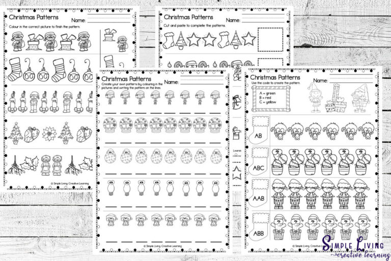 Christmas Pattern Worksheets - Simple Living. Creative Learning