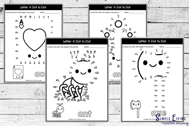 Letter A Dot-to-Dot Printables - Simple Living. Creative Learning