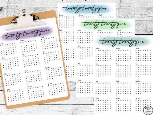 Printable Yearly Calendars - Simple Living. Creative Learning