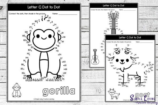 Letter G Dot-to-Dot Printables - Simple Living. Creative Learning
