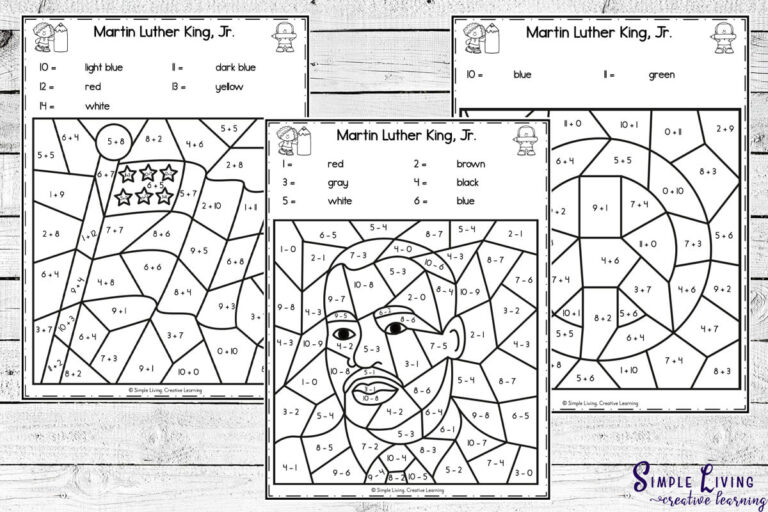 Martin Luther King, Jr. Colour By Code Printables - Simple Living ...