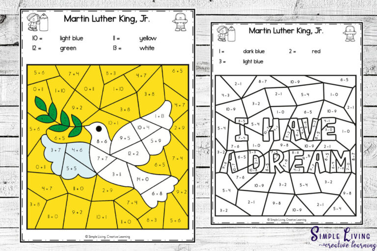 Martin Luther King, Jr. Colour By Code Printables - Simple Living ...