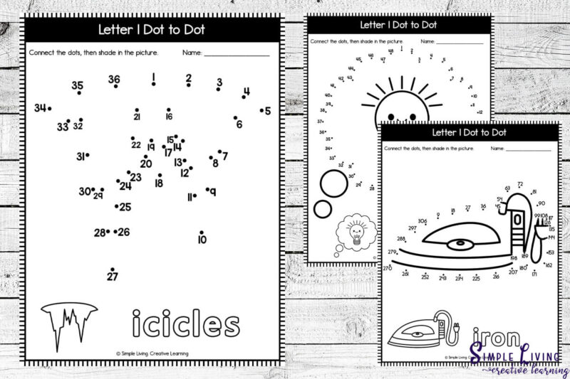 Letter I Dot To Dot Paint