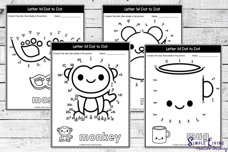 Letter M Dot-to-Dot Printables - Simple Living. Creative Learning