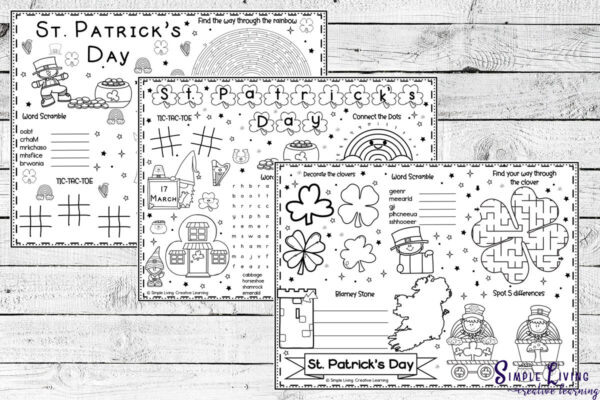St. Patrick's Day Activity Mats - Simple Living. Creative Learning