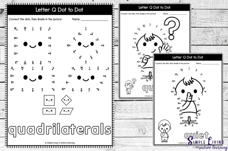 Letter Q Dot-to-Dot Printables - Simple Living. Creative Learning