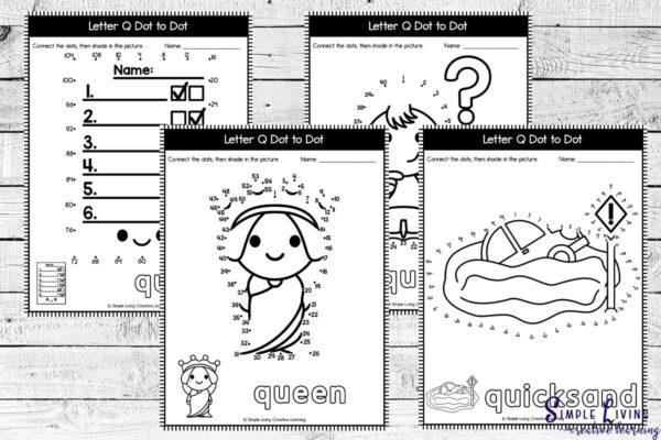 Letter Q Dot-to-Dot Printables - Simple Living. Creative Learning