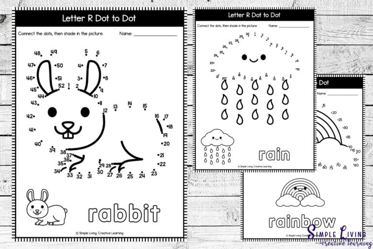 Letter R Dot-to-Dot Printables - Simple Living. Creative Learning