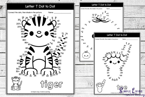 Letter T Dot-to-Dot Printables - Simple Living. Creative Learning
