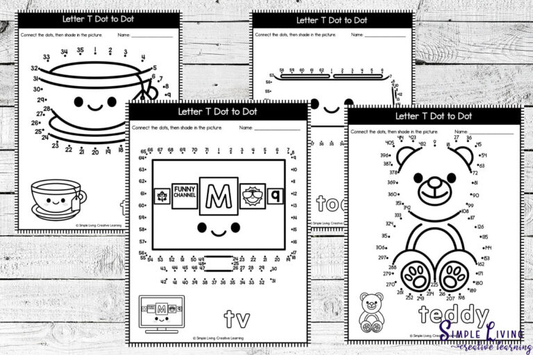 Letter T Dot-to-Dot Printables - Simple Living. Creative Learning