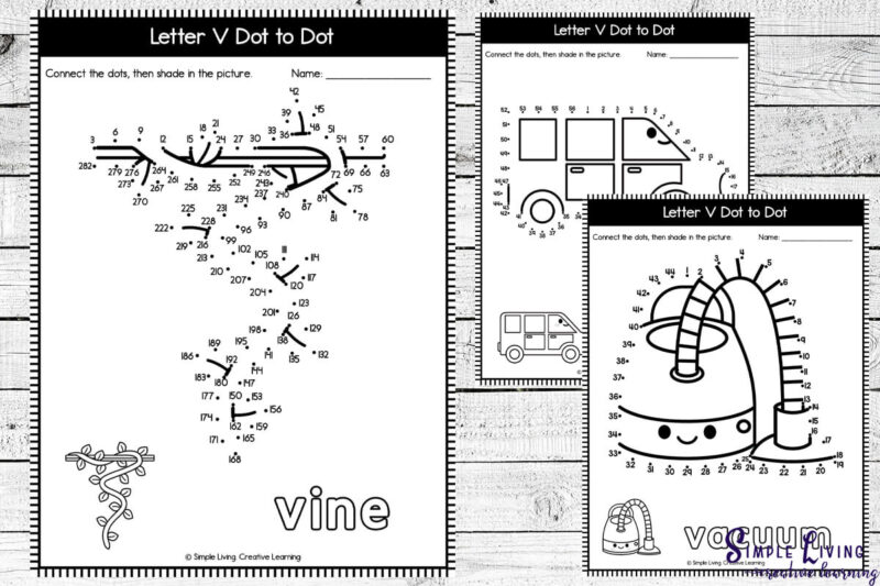 Letter V Dot-to-Dot Printables - Simple Living. Creative Learning
