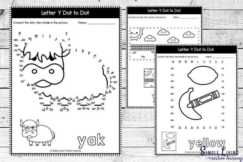 Letter Y Dot-to-Dot Printables - Simple Living. Creative Learning