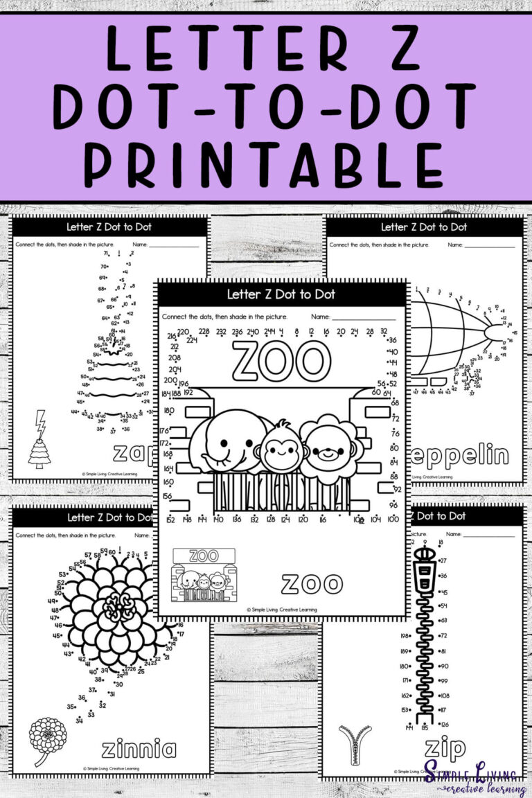 Letter Z Dot-to-Dot Printables - Simple Living. Creative Learning