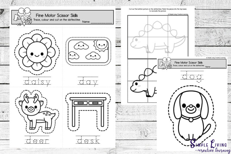 Letter D Fine Motor Scissor Skills Printables - Simple Living. Creative ...