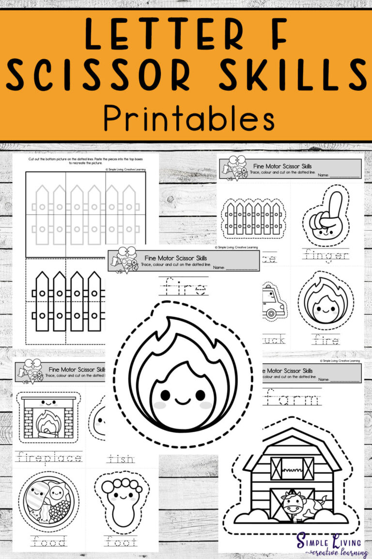 Letter F Fine Motor Scissor Skills Printables - Simple Living. Creative ...