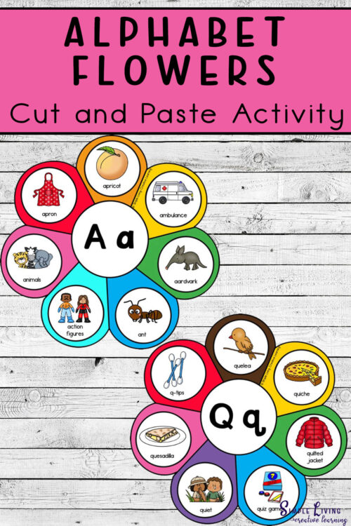 Alphabet Flowers Cut and Paste Activity - Simple Living. Creative Learning