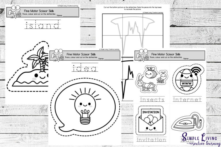 Letter I Fine Motor Scissor Skills Printables - Simple Living. Creative ...