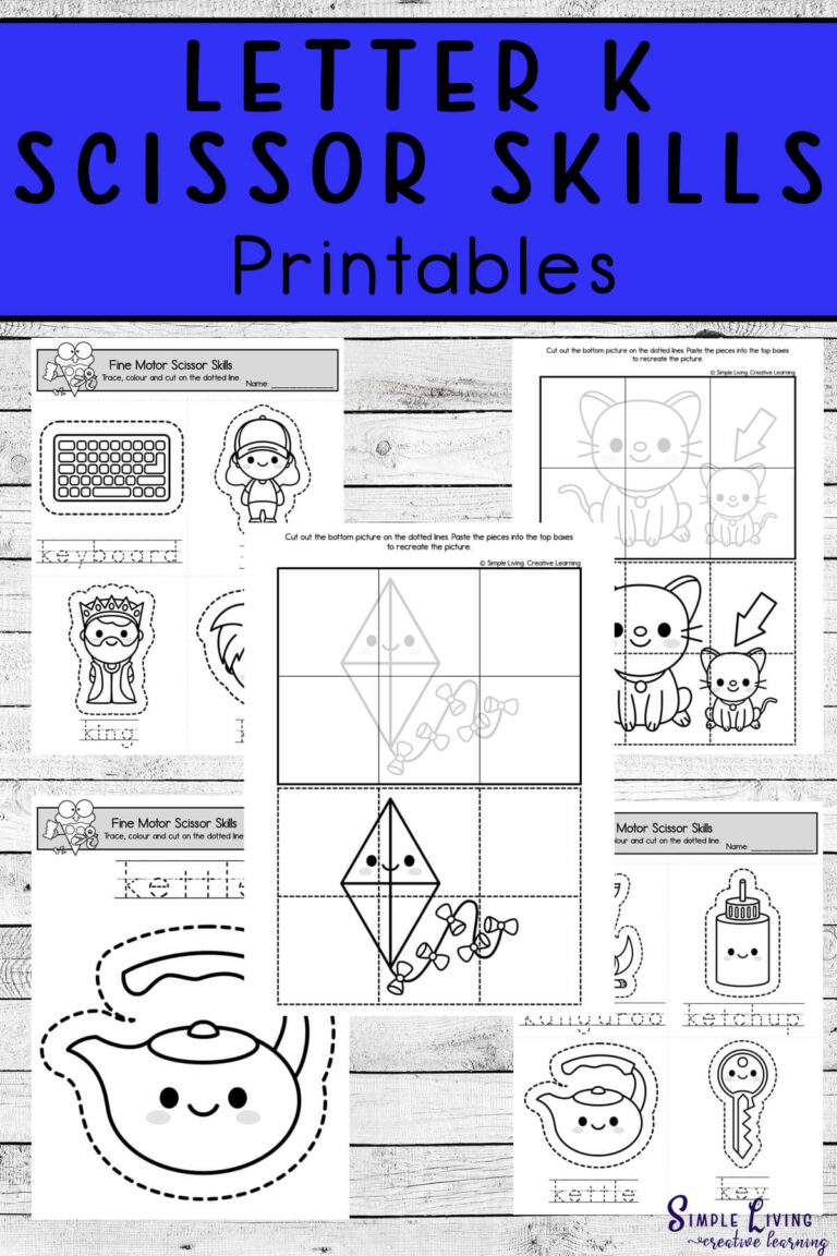 Letter K Fine Motor Scissor Skills Printables - Simple Living. Creative ...