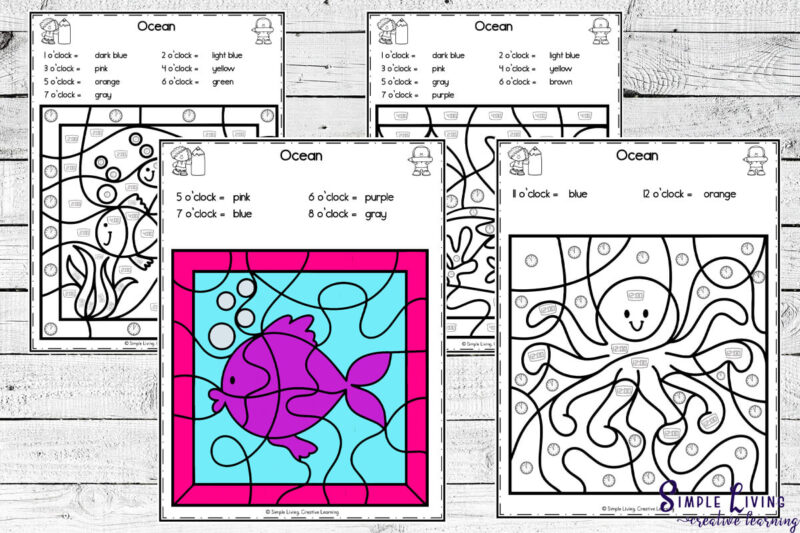 Ocean Colour by Code Worksheets - Simple Living. Creative Learning