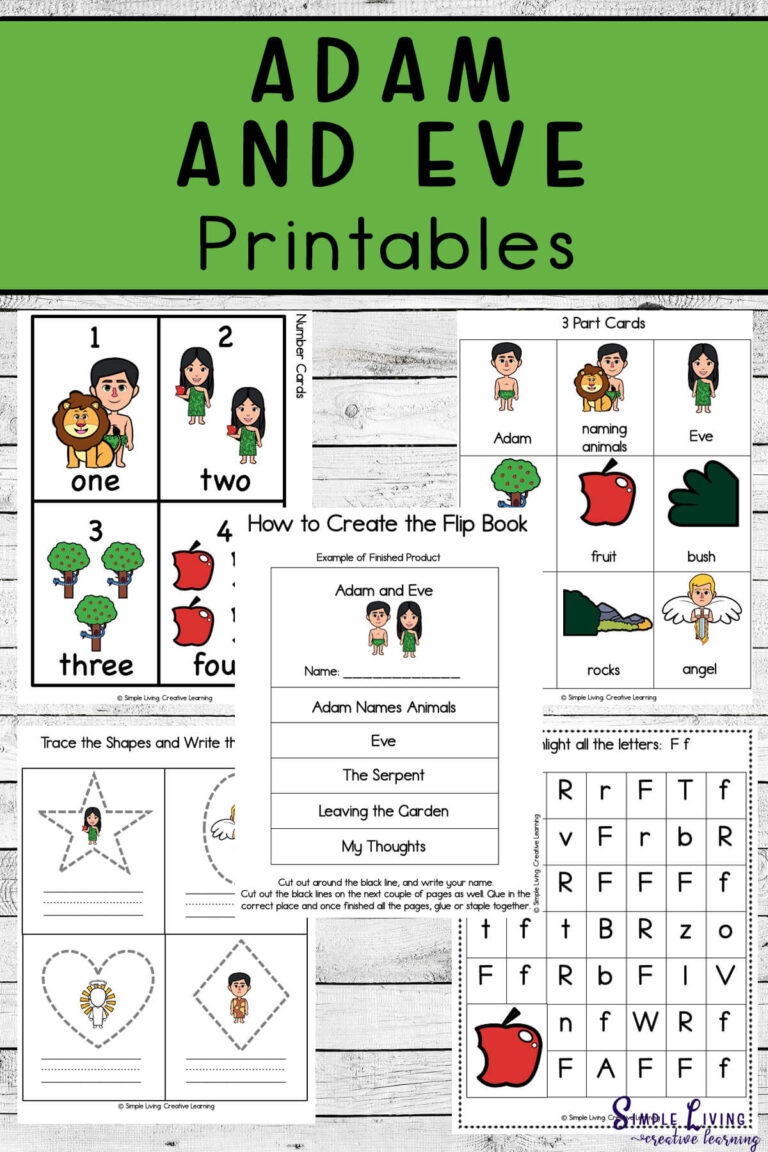 Adam and Eve Printables - Simple Living. Creative Learning
