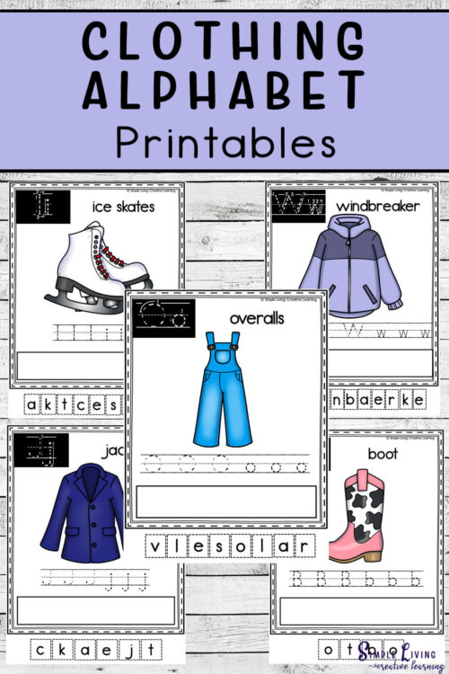 Clothing Themed Alphabet Printables - Simple Living. Creative Learning