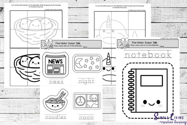 Letter N Fine Motor Scissor Skills Printables - Simple Living. Creative ...