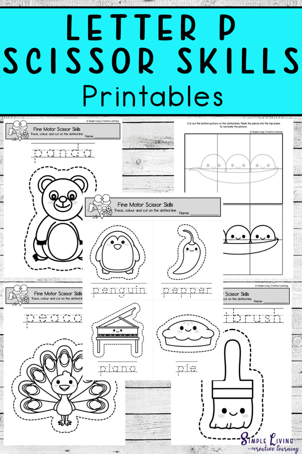 Letter P Fine Motor Scissor Skills Printables - Simple Living. Creative ...