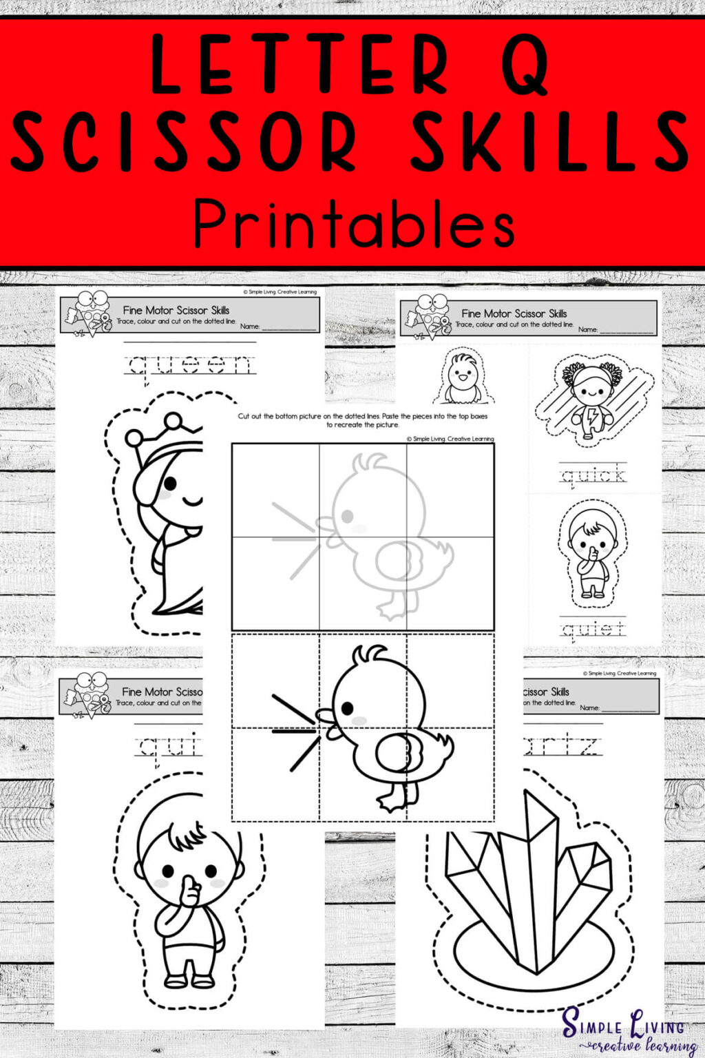 Letter Q Fine Motor Scissor Skills Printables - Simple Living. Creative ...
