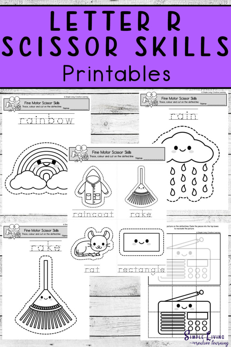 Letter R Fine Motor Scissor Skills Printables - Simple Living. Creative ...