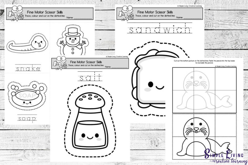 Letter S Fine Motor Scissor Skills Printables - Simple Living. Creative ...