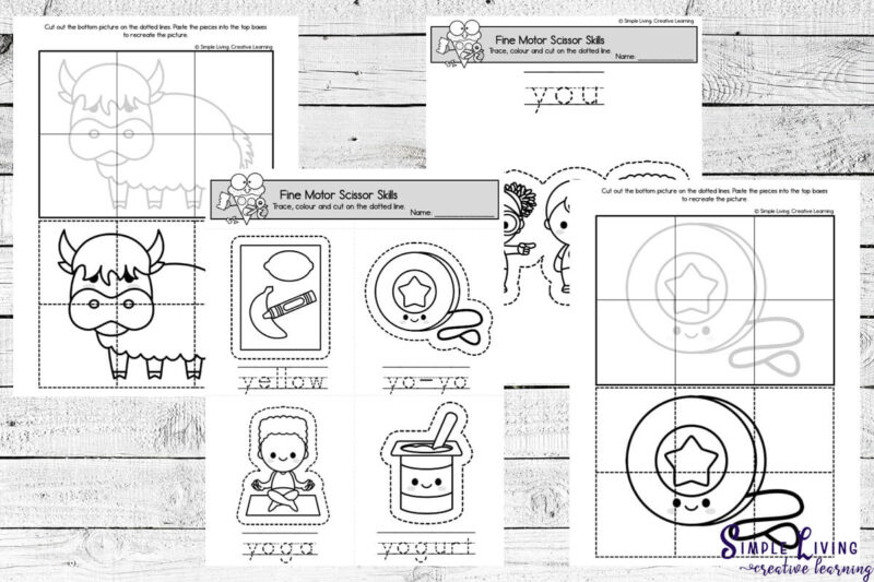 Letter Y Fine Motor Scissor Skills Printables - Simple Living. Creative ...