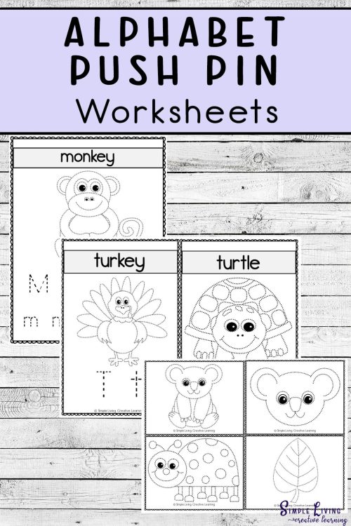 Alphabet Push Pin Worksheets - Simple Living. Creative Learning