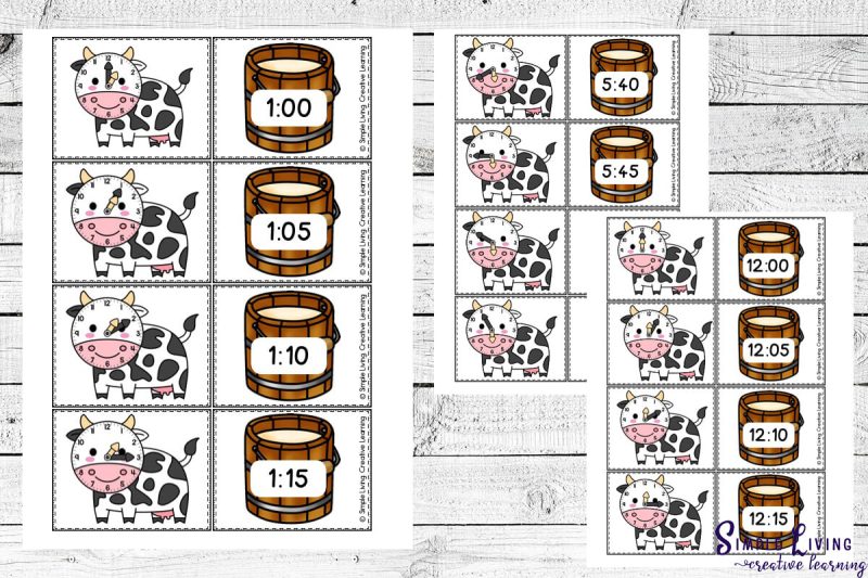 Time Matching Cards - Simple Living. Creative Learning