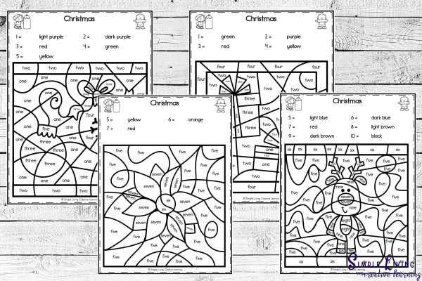 Christmas Colour By Code Printables - Simple Living. Creative Learning