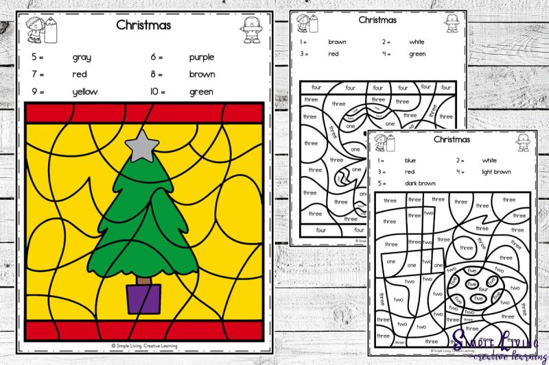Christmas Colour By Code Printables - Simple Living. Creative Learning