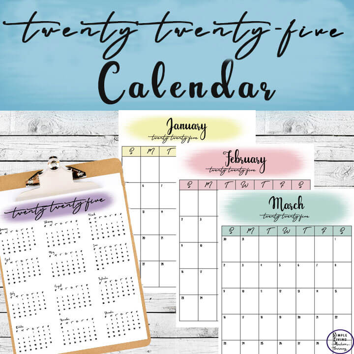 Printable Yearly Calendars - Simple Living. Creative Learning