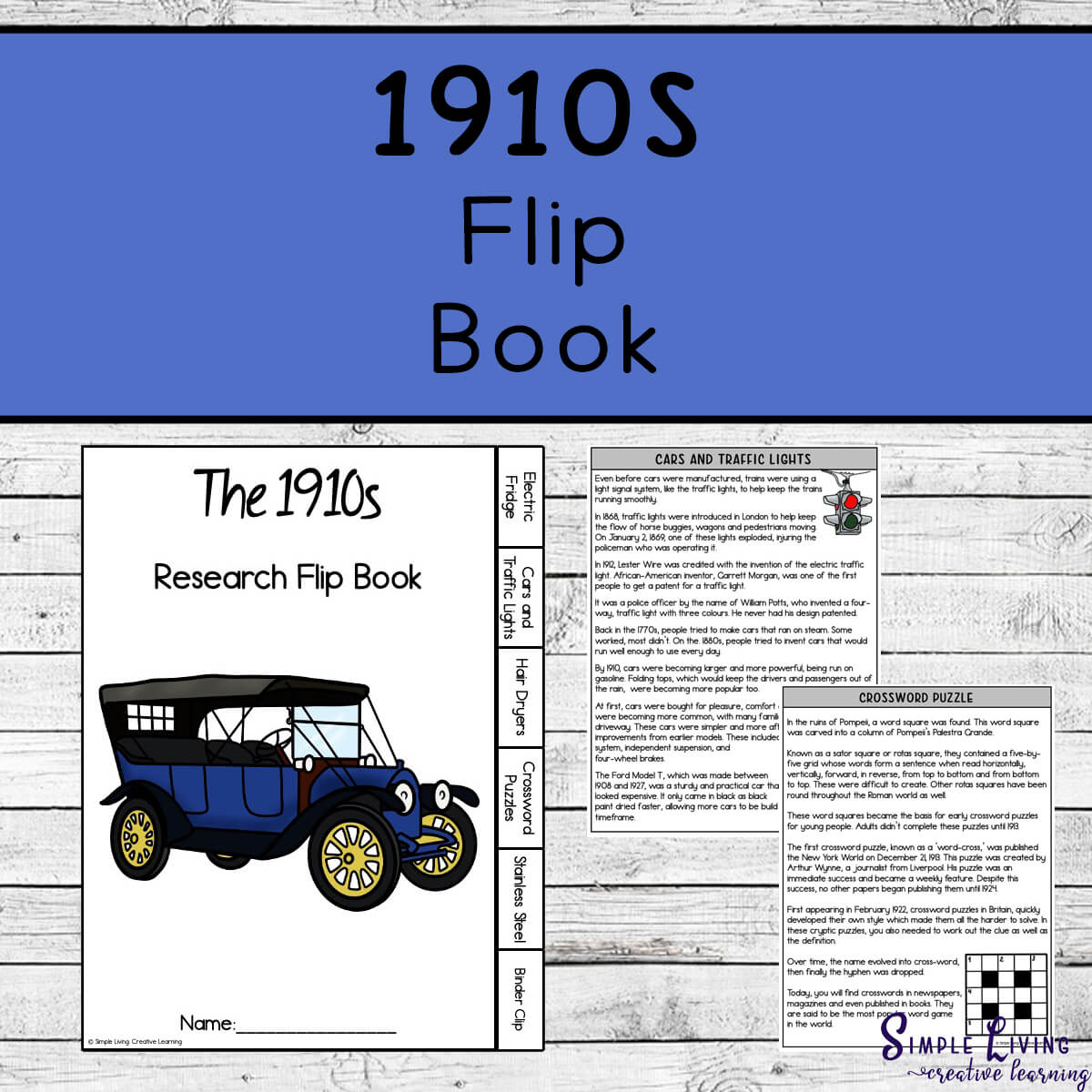 1910s Research Flip Book - Simple Living. Creative Learning