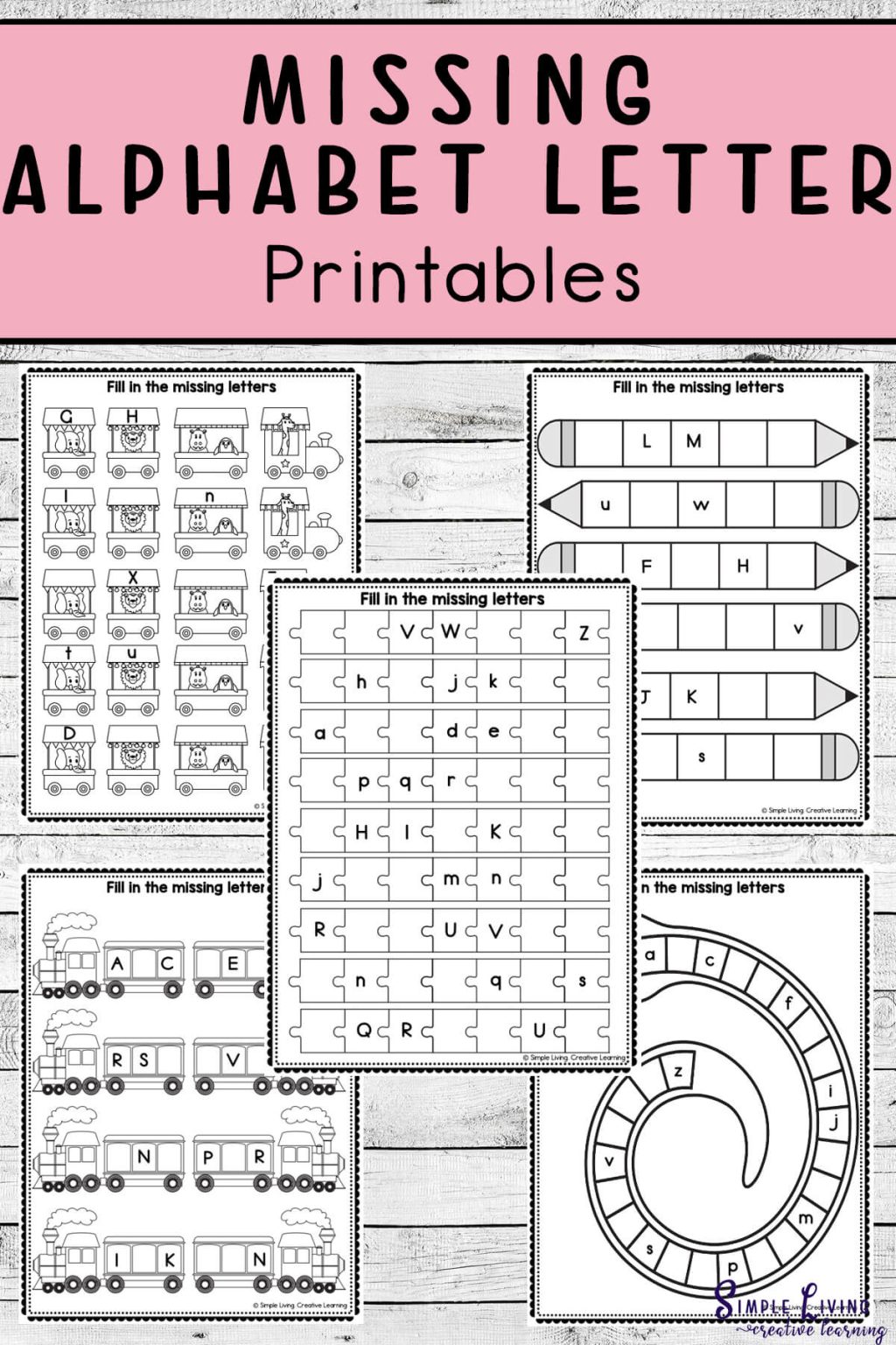 Missing Alphabet Letter Printables - Simple Living. Creative Learning