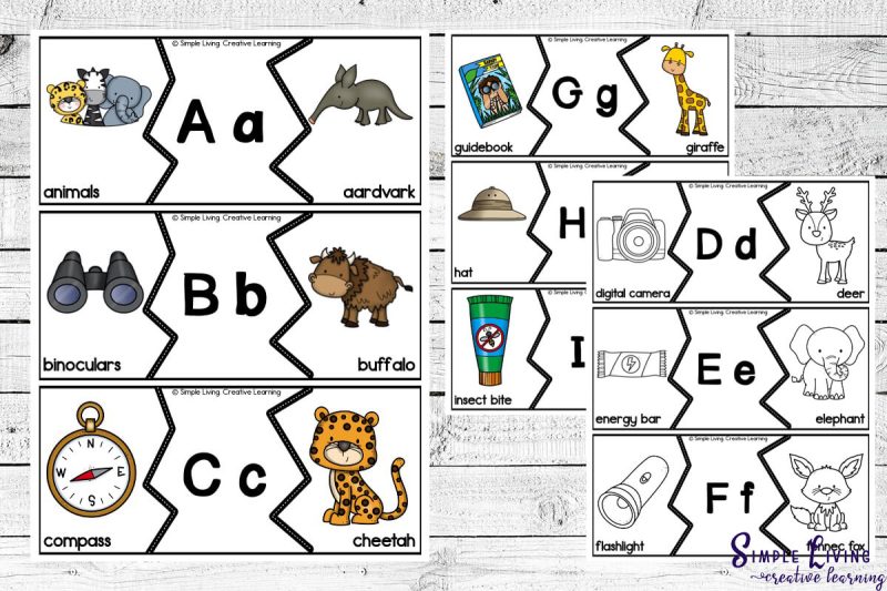 Safari Alphabet Puzzles and Tracing Worksheets - Simple Living ...