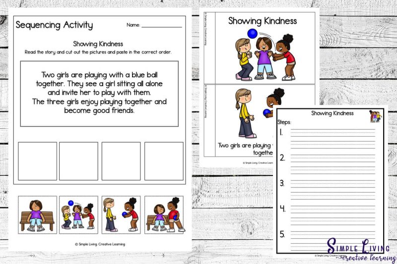 Showing Kindness Story Sequencing Printables - Simple Living. Creative ...