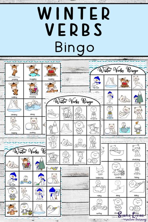 Winter Verb Bingo - Simple Living. Creative Learning