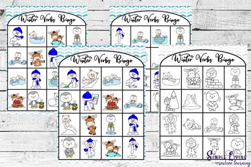 Winter Verb Bingo - Simple Living. Creative Learning