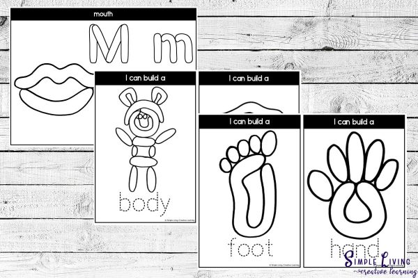 Body Parts Playdough Mats - Simple Living. Creative Learning